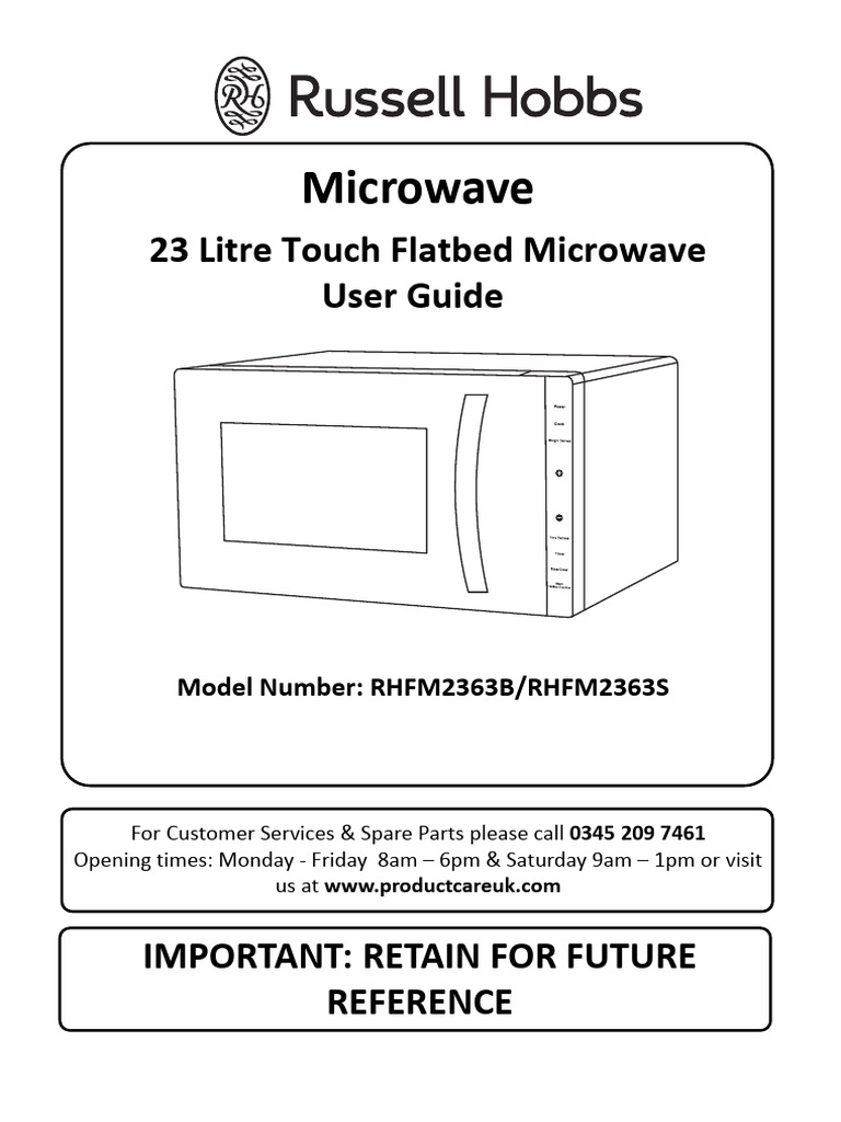 Russell Hobbs RHFM2363B Microwave | PDF