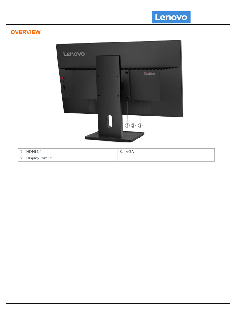 ThinkVision E24 30 Spec | PDF