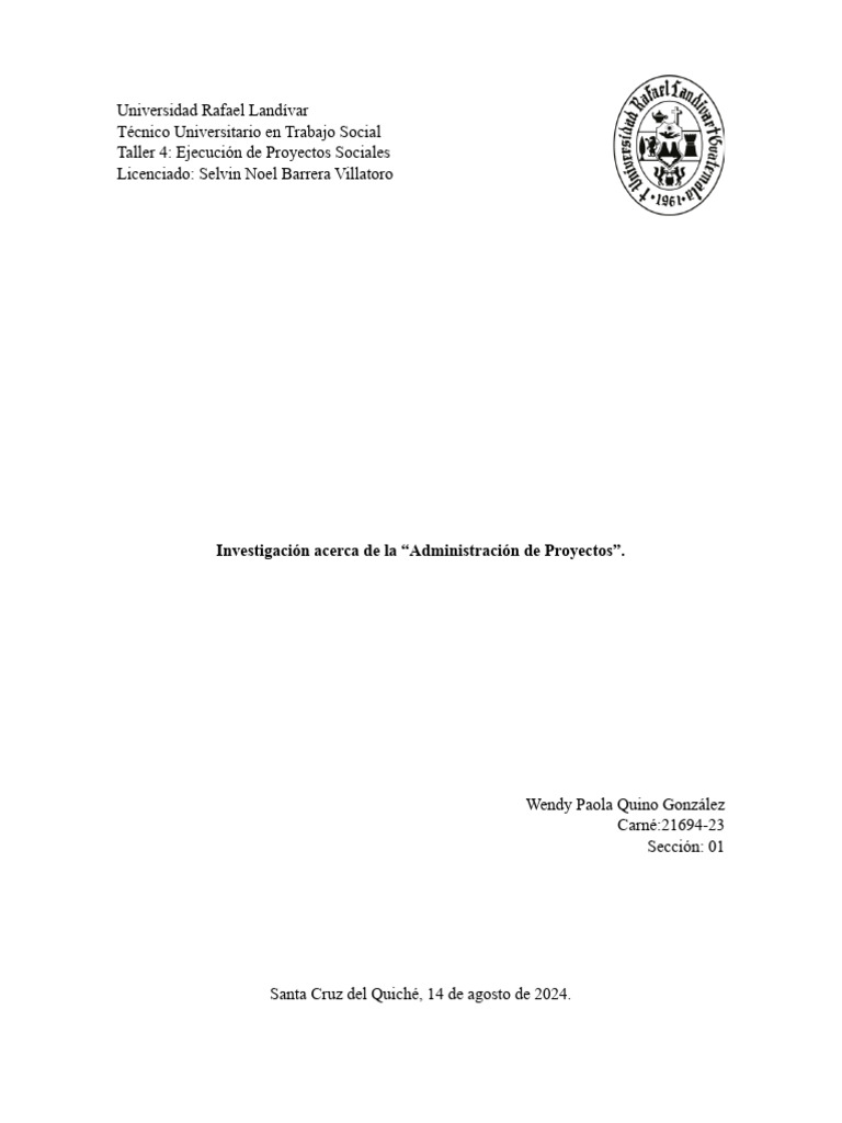 Admon. de Proyectos | PDF