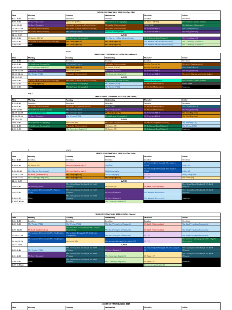 Adjusted Copy of Senior School Timetable 2023 - 2024 (Easter Term ...