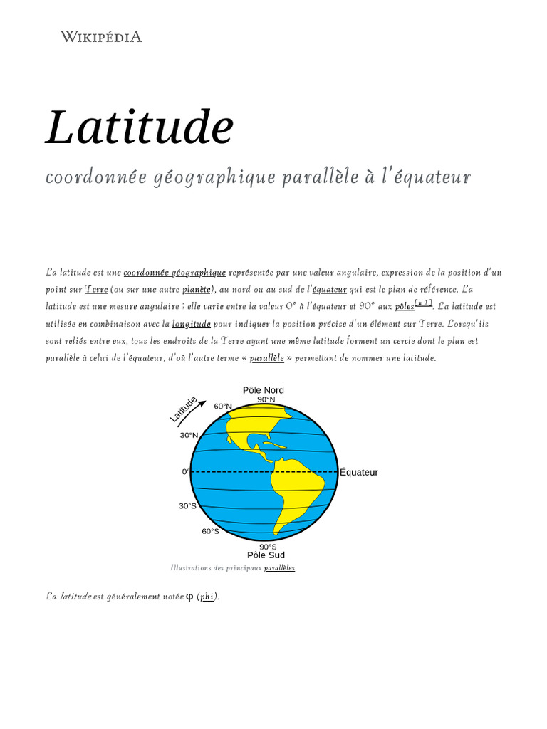 Latitude - Wikipédia | PDF