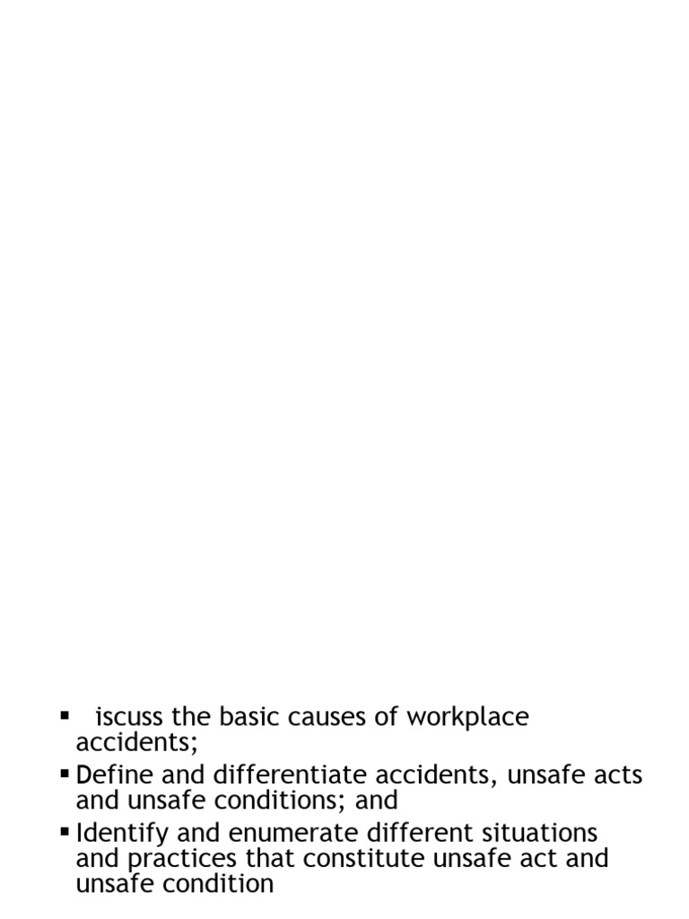 Lesson 3A Unsafe Act and Unsafe Condition | PDF