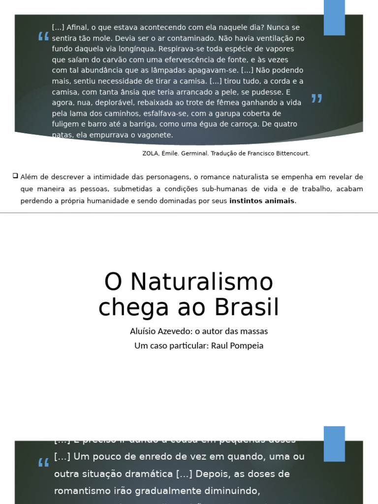 Naturalismo No Brasil Alternativo | PDF