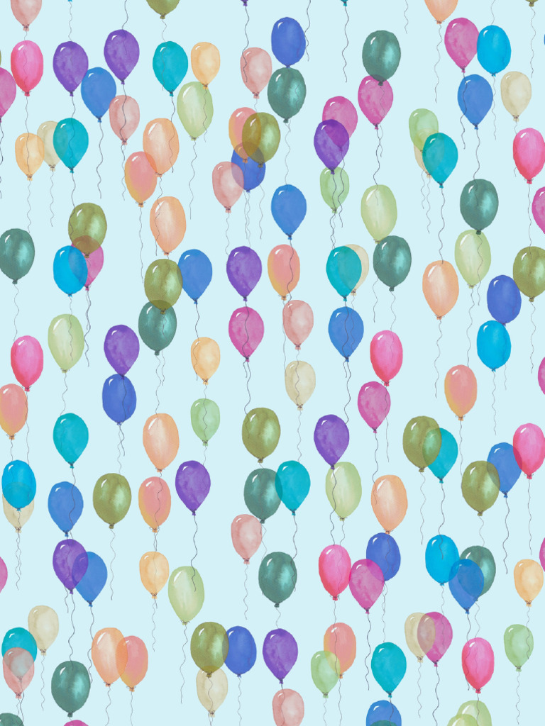 Light Blue Birthday Balloons Wrapping Paper | PDF