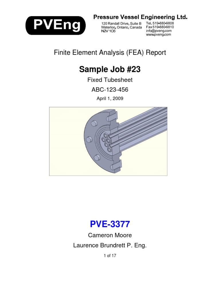 Sample Job #23: Finite Element Analysis (FEA) Report | PDF | Strength ...