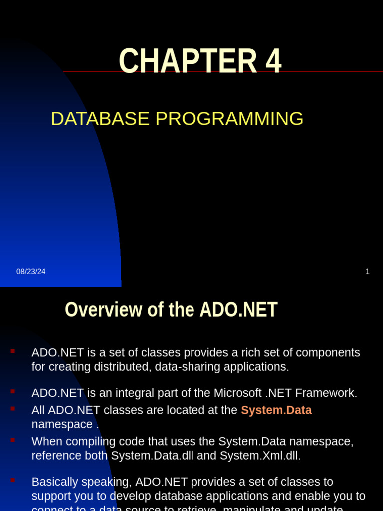 Chapter4 Database Programmeng | PDF
