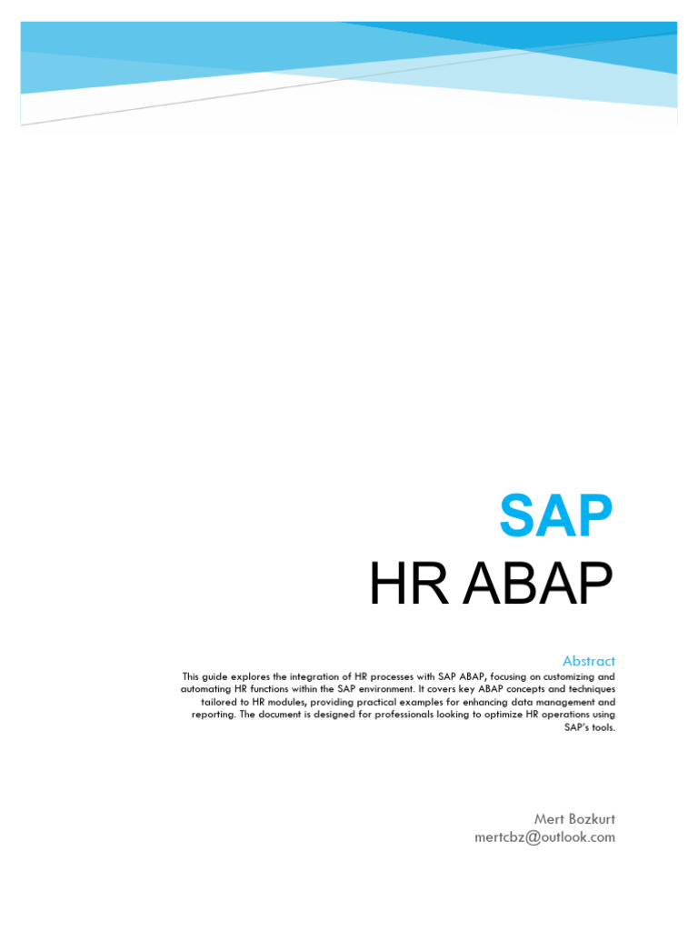 SAP HR ABAP - Infotypes Operations EN | PDF | Information | Payroll