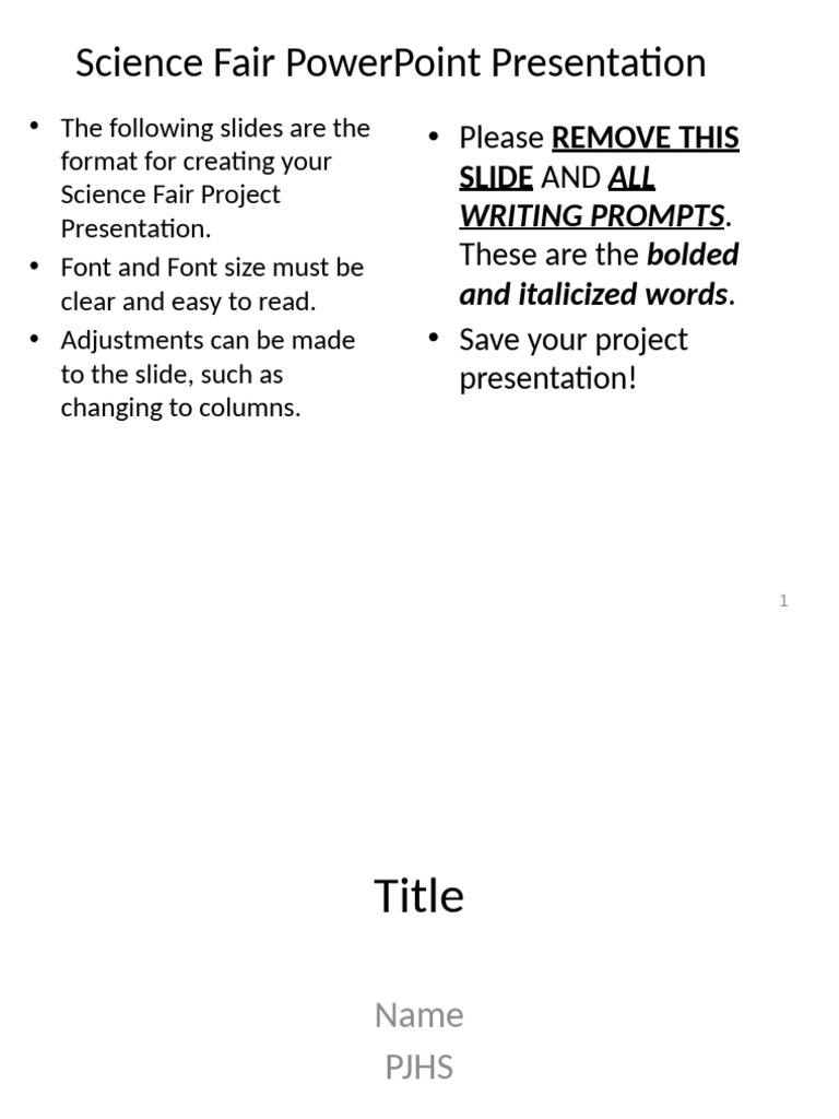 Science Fair PowerPoint Presentation Template | PDF