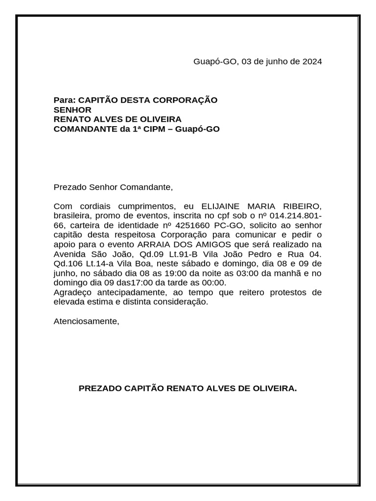 Oficio Policia Militar | PDF