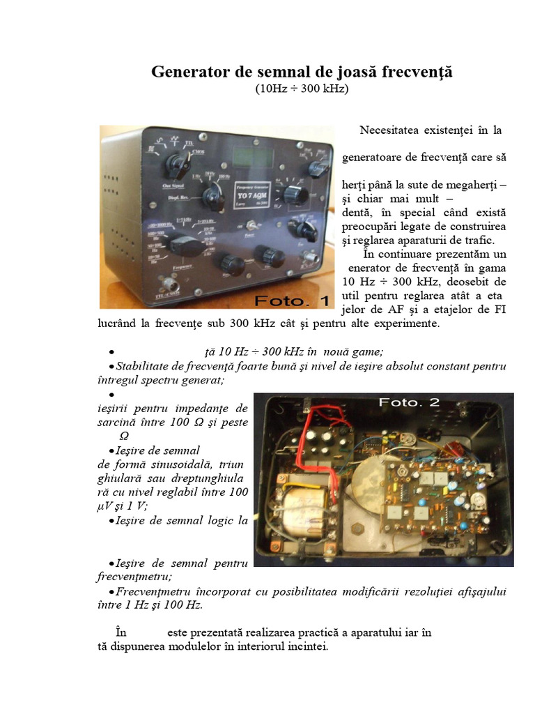 Generator de Semnal de Joasa Frecventa | PDF