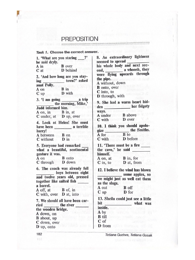 Prepositions Part 1 | PDF