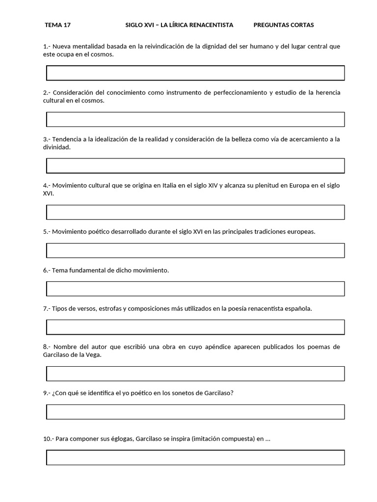 1ºbach T17 Preguntas Corta | PDF
