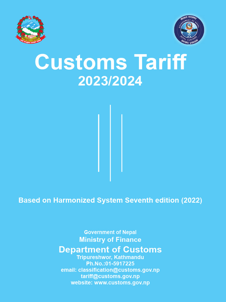 Customs Tariff, 2023.2024 | PDF
