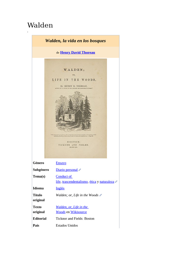 Walden | PDF | Walden