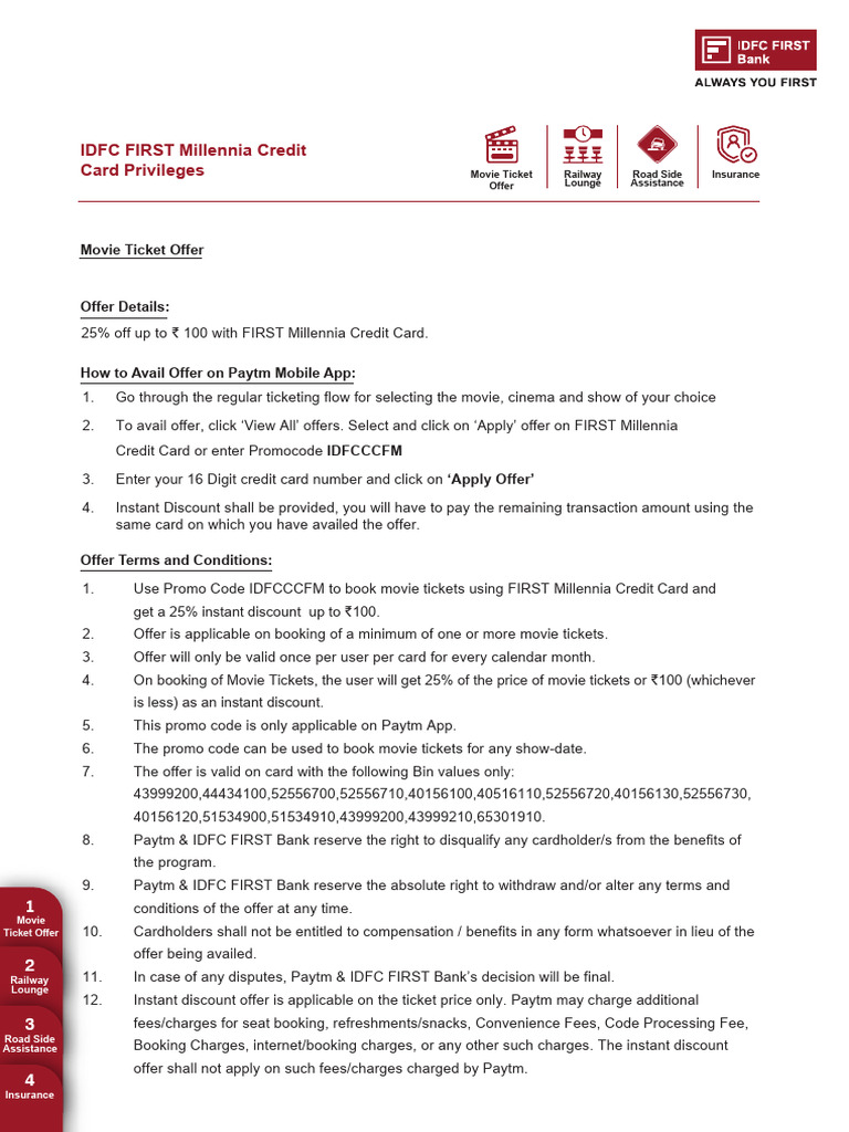 FIRST Millennia Privileges | PDF