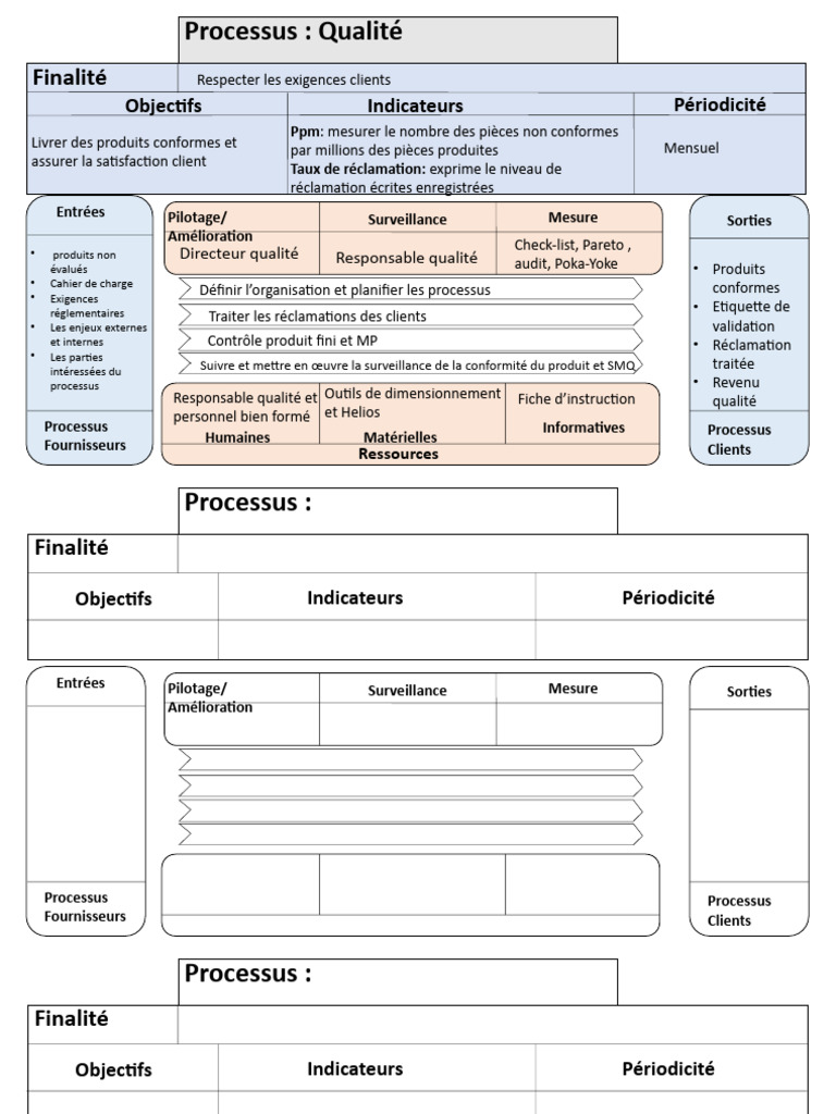 Fiche de Processus Qualite | PDF