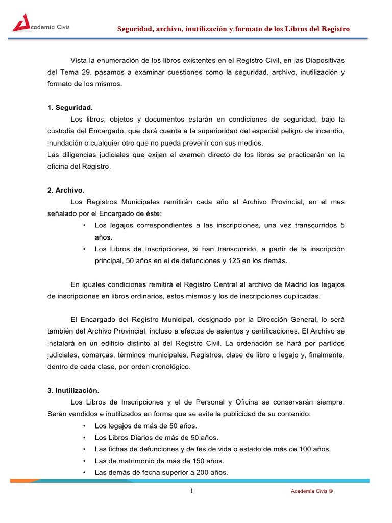 Archivo y Formato de Los Libros Del Registro | PDF
