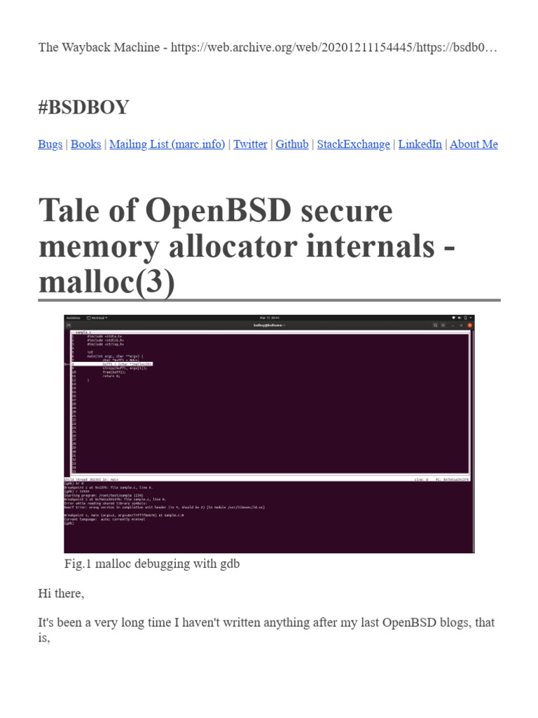 A Deep Dive Into OpenBSD Malloc Internals | PDF