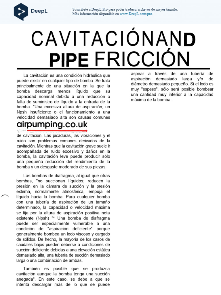 Cavitation - Friction - Guide - 62 Es | PDF