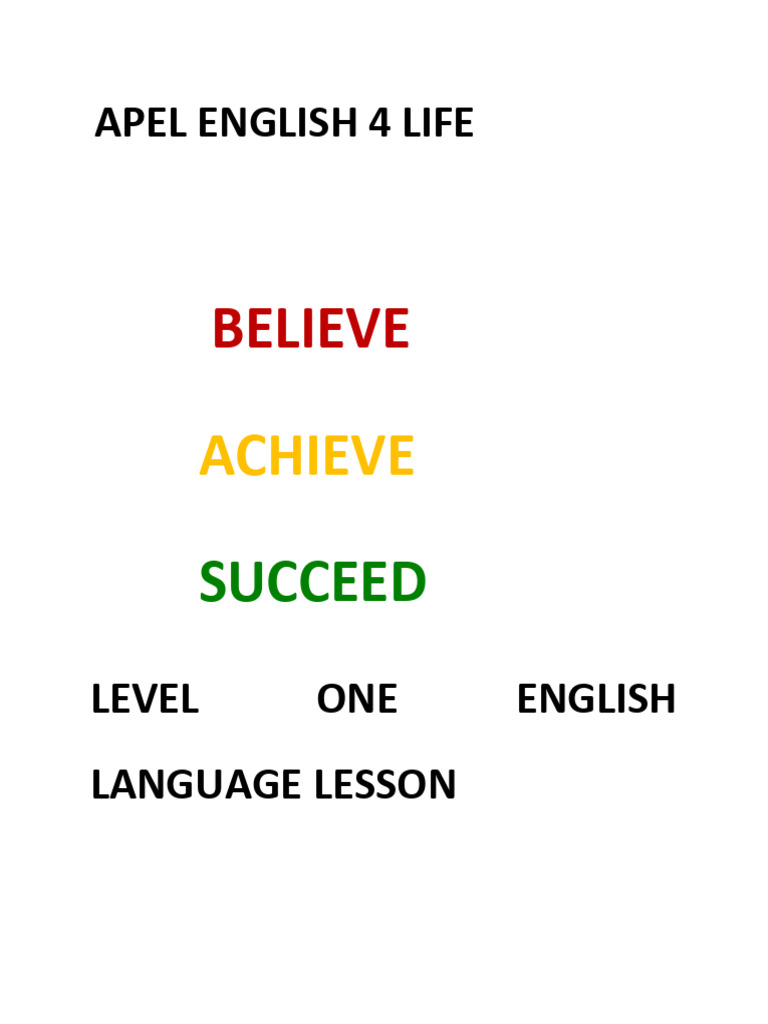 English Level One | PDF