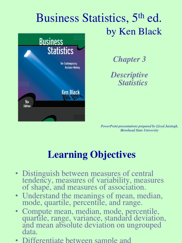 Ken Black QA ch03 | PDF | Mode (Statistics) | Percentile
