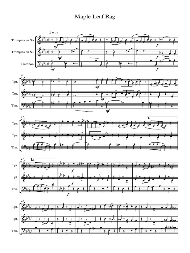 Maple Leaf Rag - Partitura y Partes | PDF