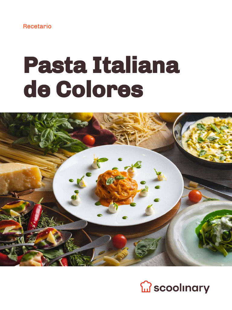 Pasta Italiana de Colores Recetario | PDF