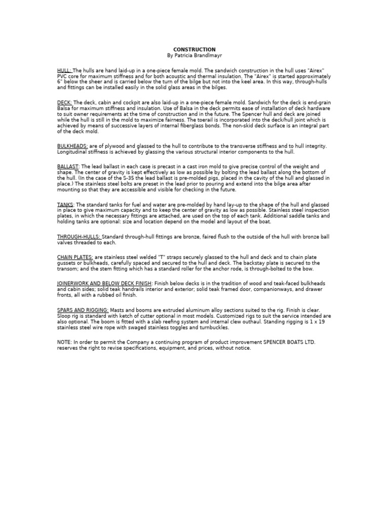 Spencer Construction | PDF