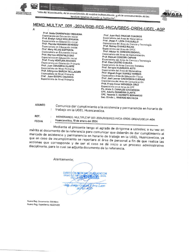 Memo - Mult 009 Permanencia Trabajo | PDF