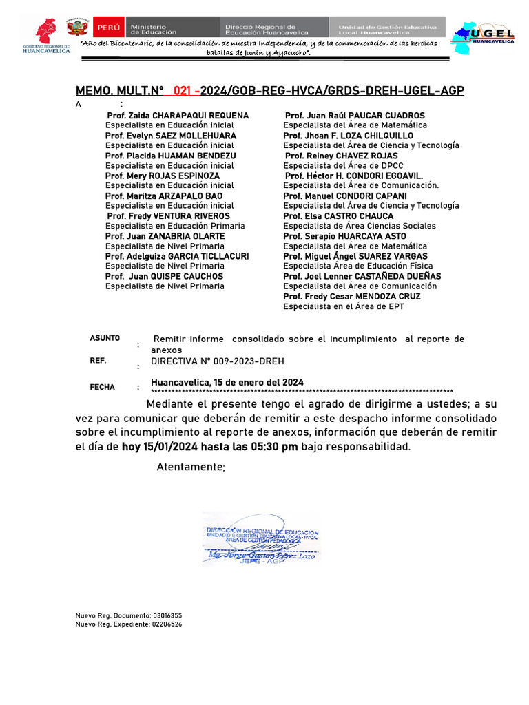 MEMO. Mult 021 | PDF