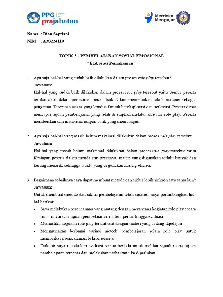 Pse T3 Elaborasi Pemahaman | PDF