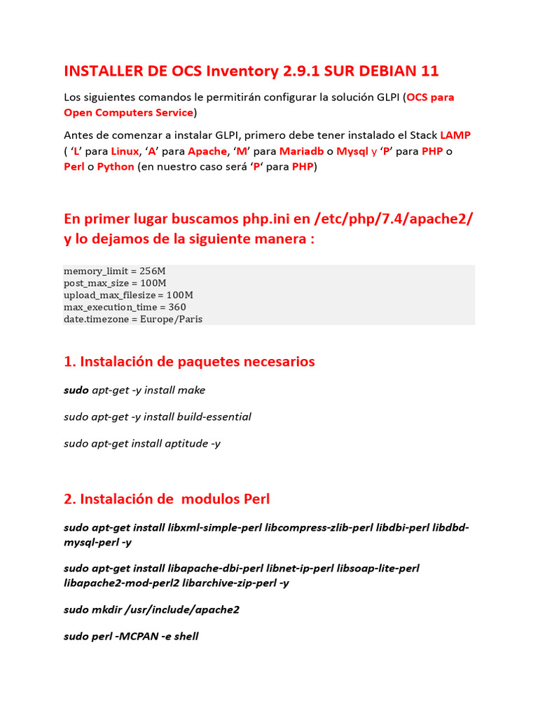 Instalacion OCS Inventory Debian 11 | PDF