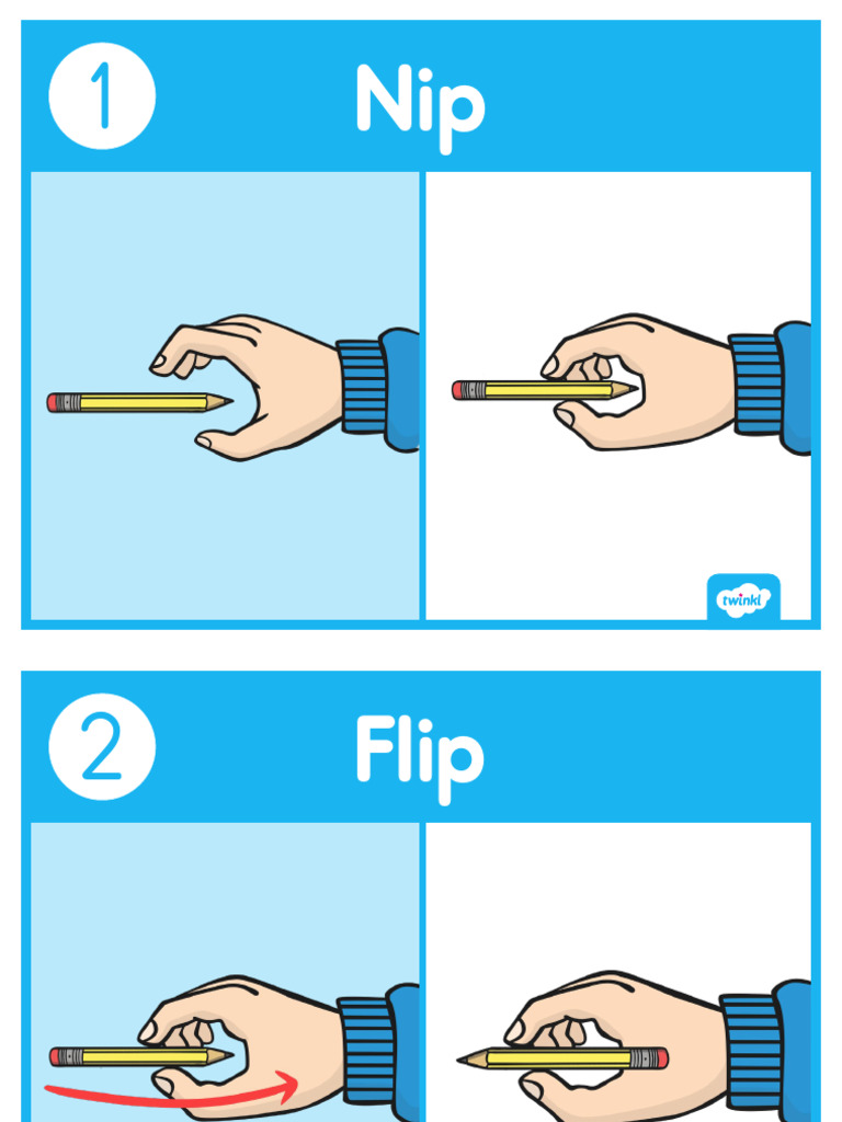 Color How To Hold A Pencil Visual Aids | PDF