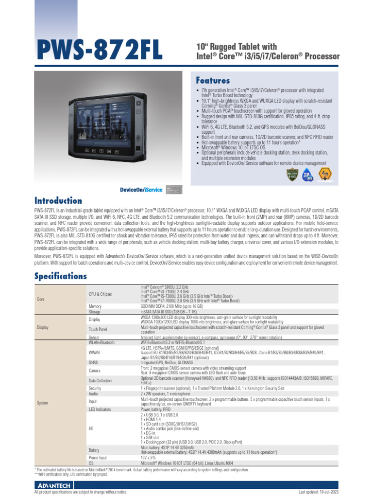 PWS-872FL DS (071923) | PDF