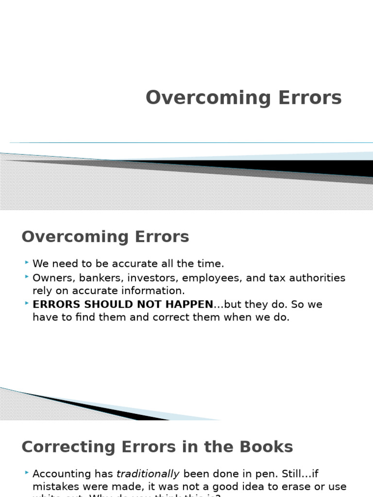 Overcoming Errors | PDF
