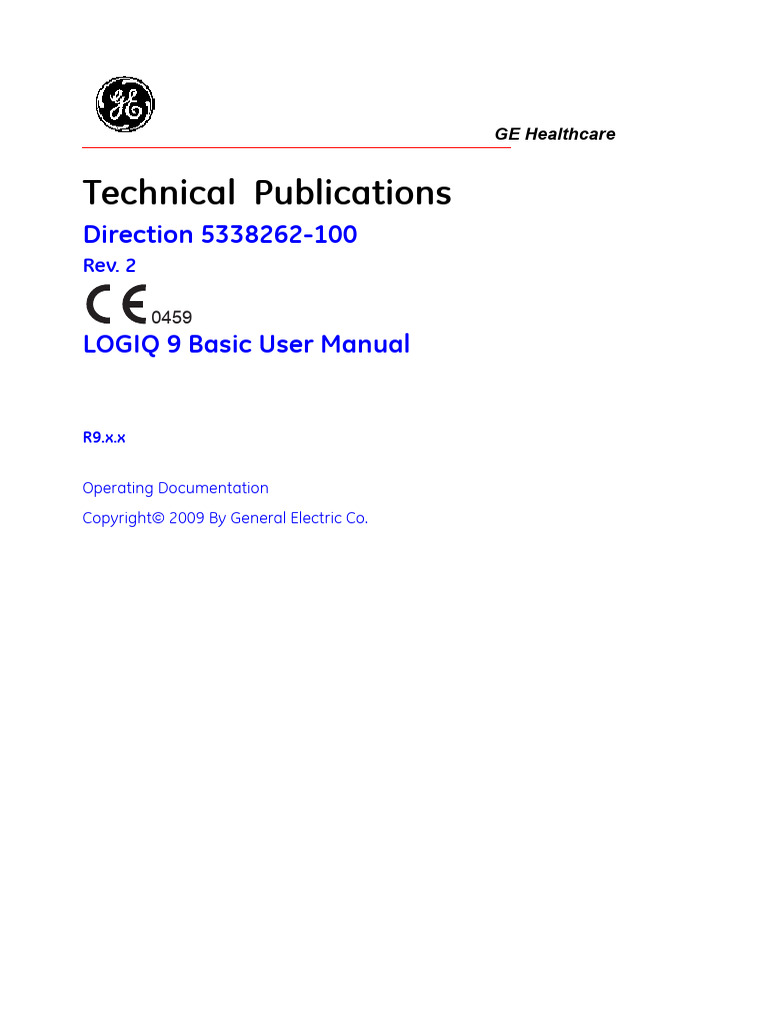 Logiq 9 Basic User Manual 5338262-100 Rev 2 | PDF