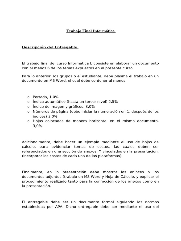 Trabajo Final Infórmatica | PDF
