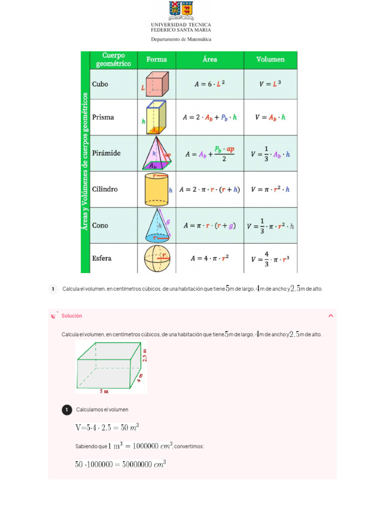 Ejercicios y Problemas de Areas y Volumenes | PDF