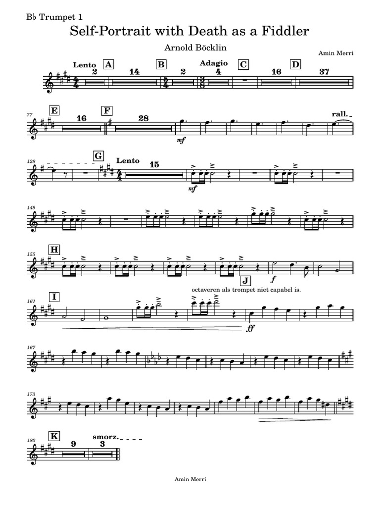 Self Portrait With Death Playing The Fiddle - Kopie 2-Bb - Trumpet - 1 ...