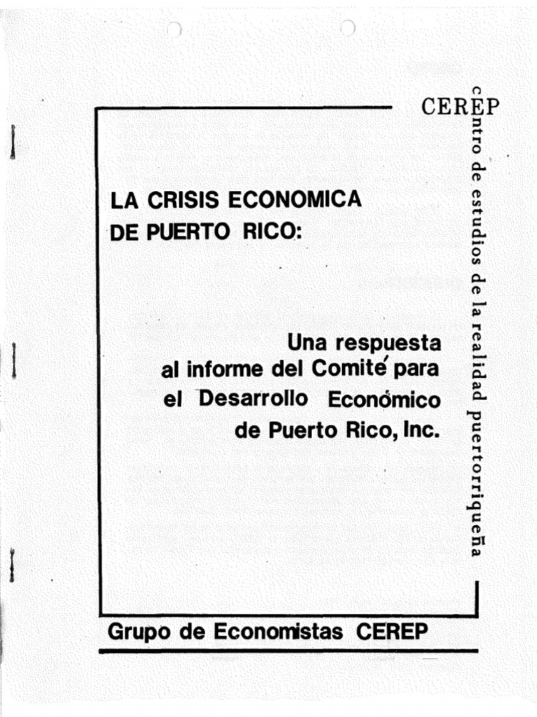 CEREP - La Crisis Económica de P.R. - 1984 | PDF