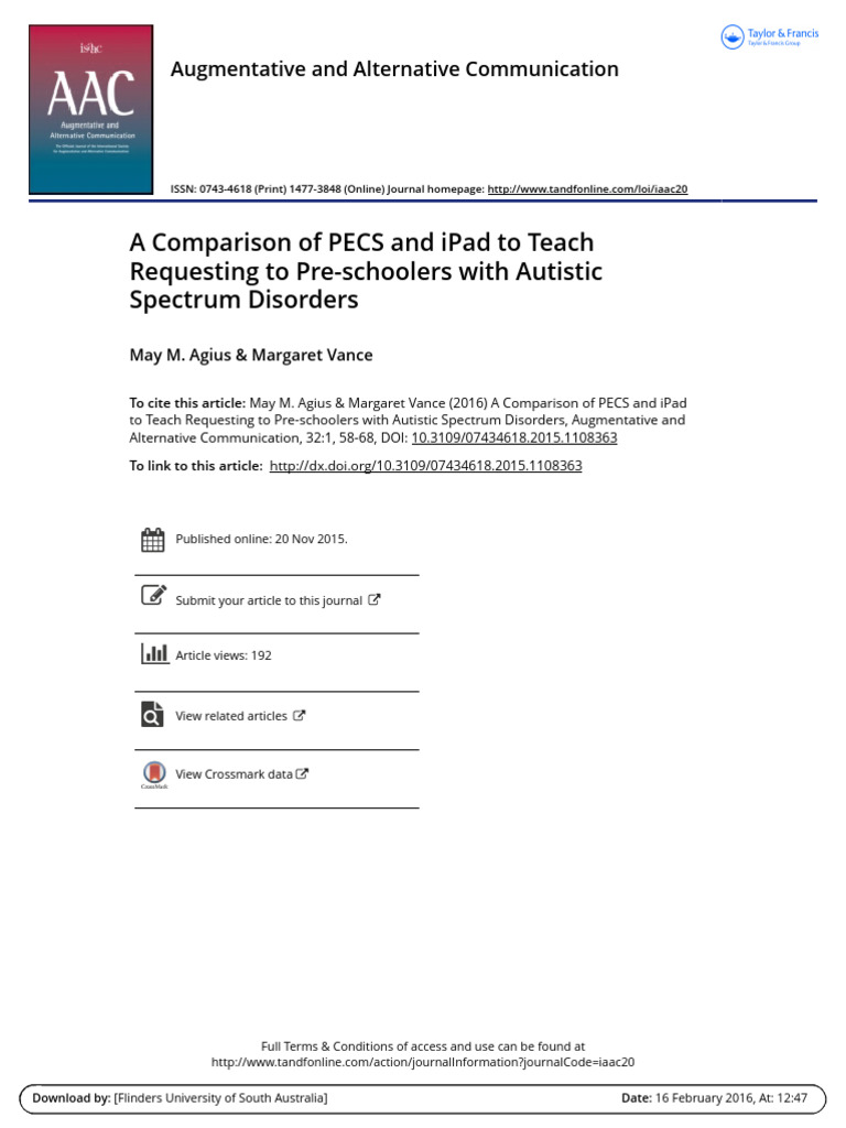 A Comparison of PECS and Ipad To Teach | PDF