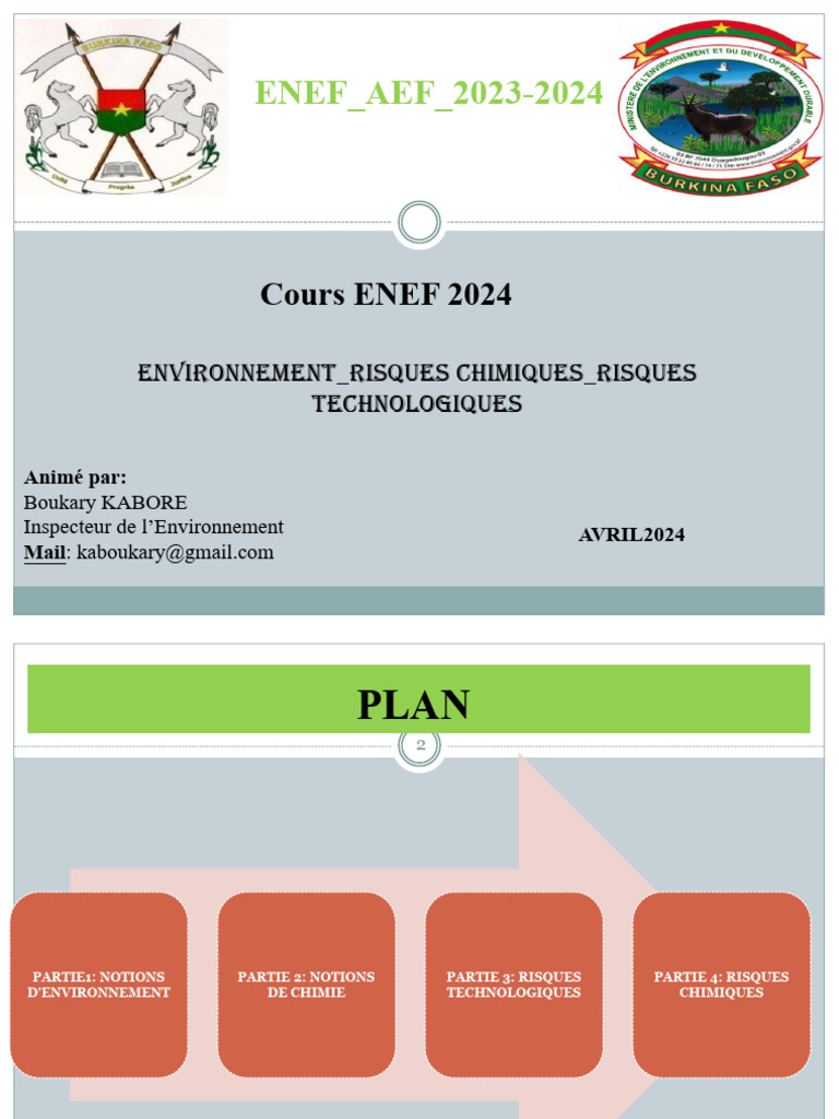 Cours Environnement RC RT ENEF AEF 2024-1 | PDF