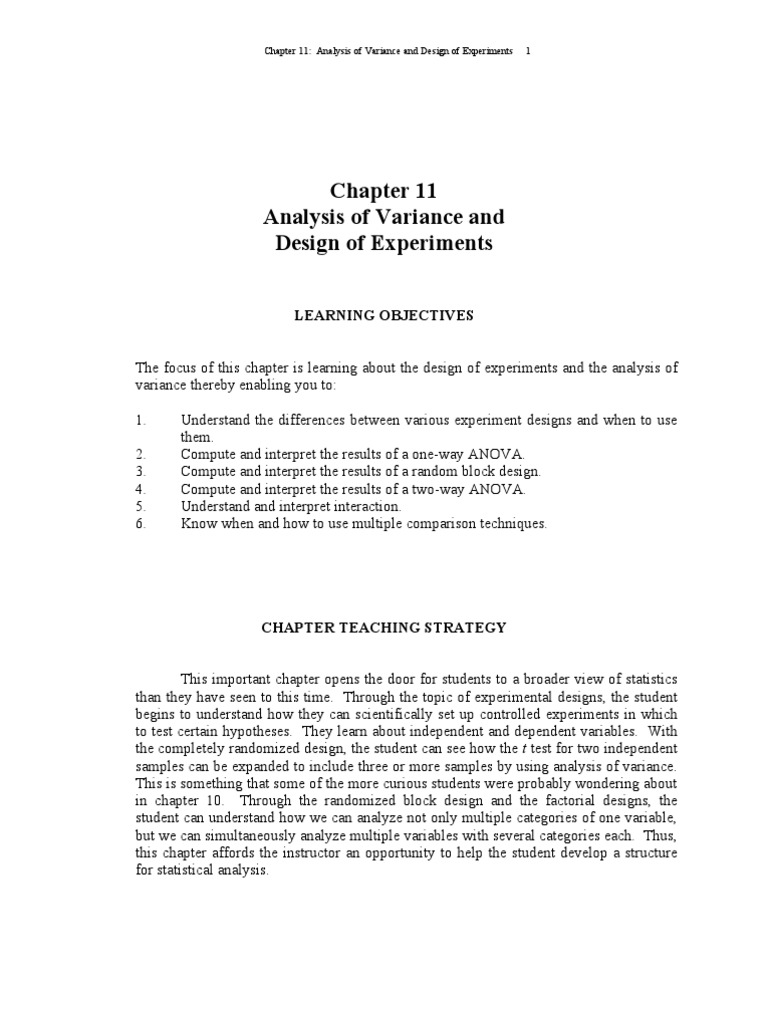 Ken Black QA 5th Chapter 11 Solution | PDF | Analysis Of Variance | P Value