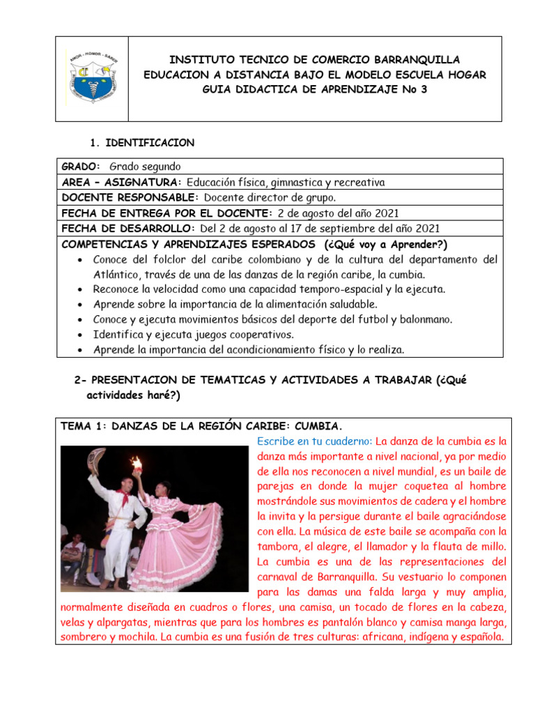 Guia 3 - EDU FISICA Segundo Grado | PDF