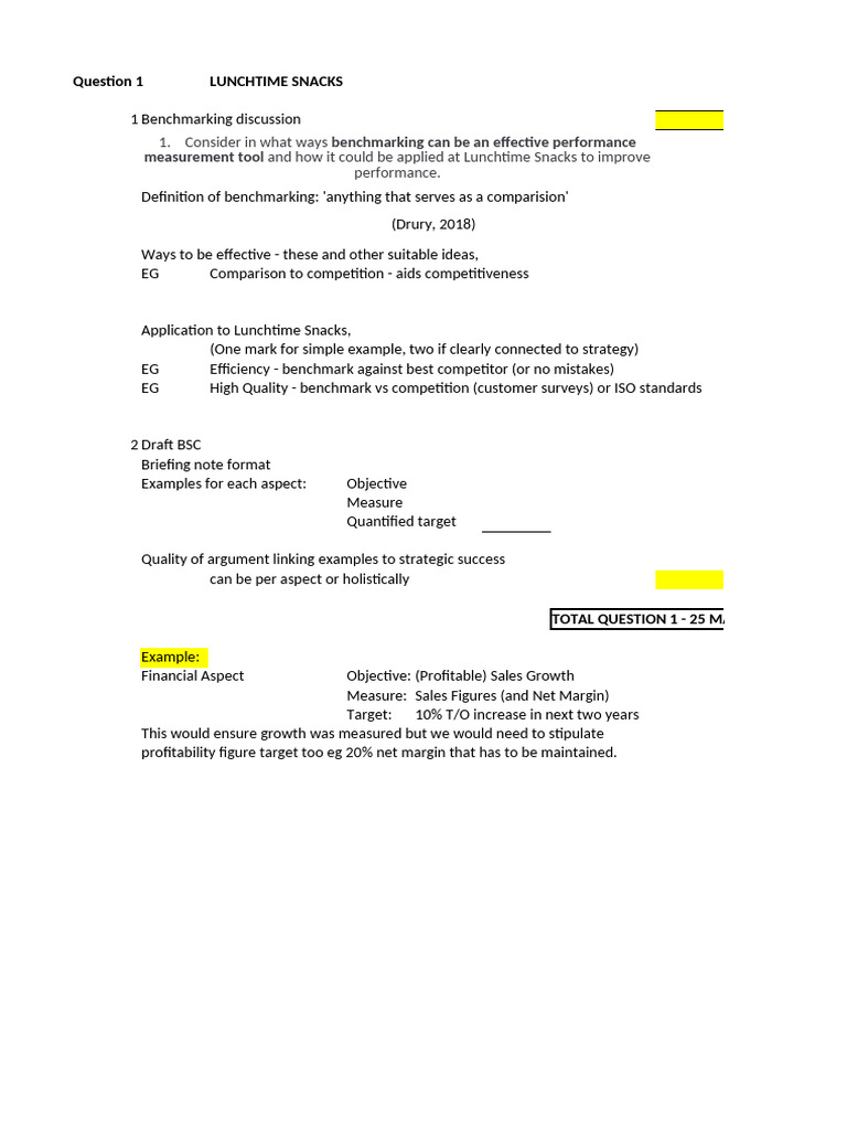 Sample Exam Paper - Answers | PDF | Benchmarking | Sales