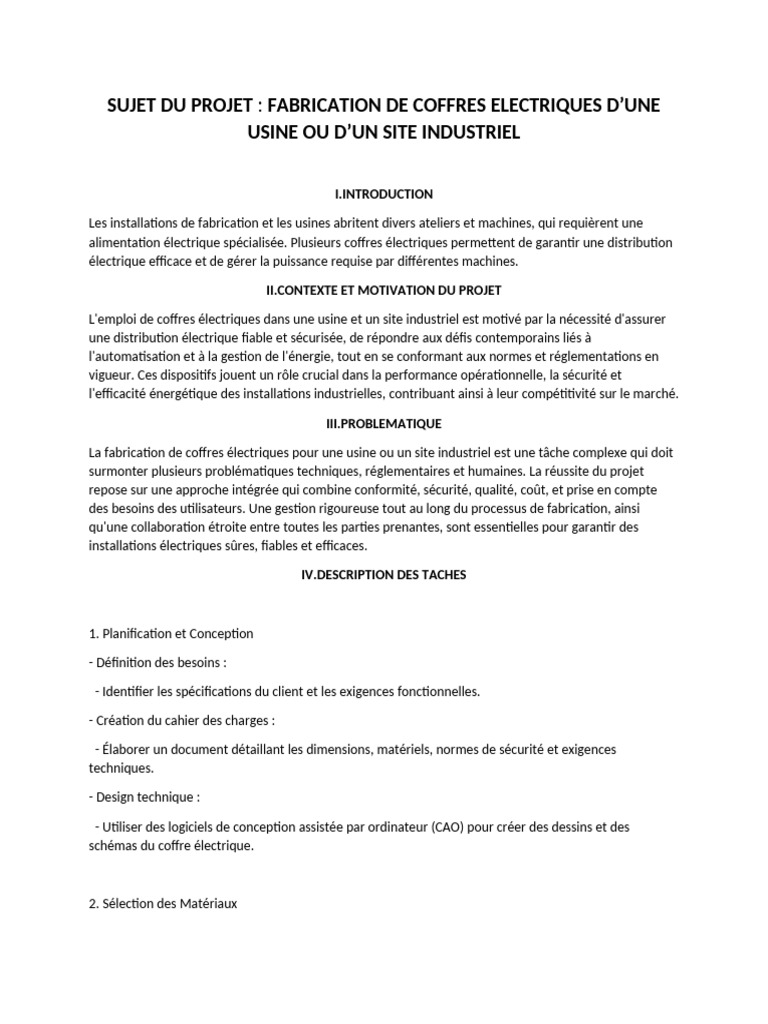 TP de Projet II Kadiat-Kapej Samy Bac 2 Eletromecanique | PDF