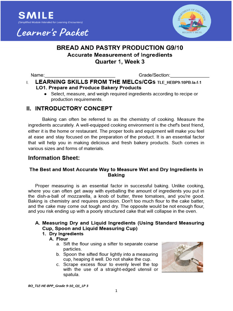 LP3 RO TLE HE BPP Grade 9 10 Q1.Edited - Finalized | PDF LP3 RO TLE HE BPP Grade 9 10 Q1.Edited - Finalized | PDF
