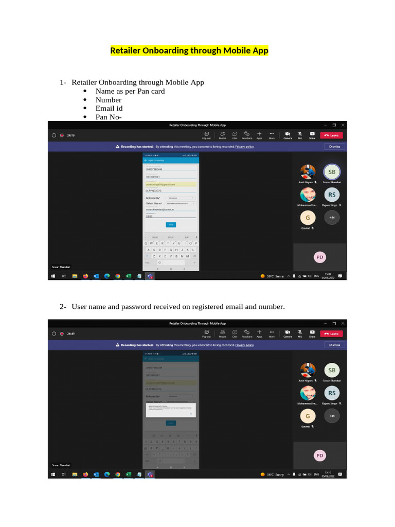 Retailer Onboarding Through Mobile App | PDF