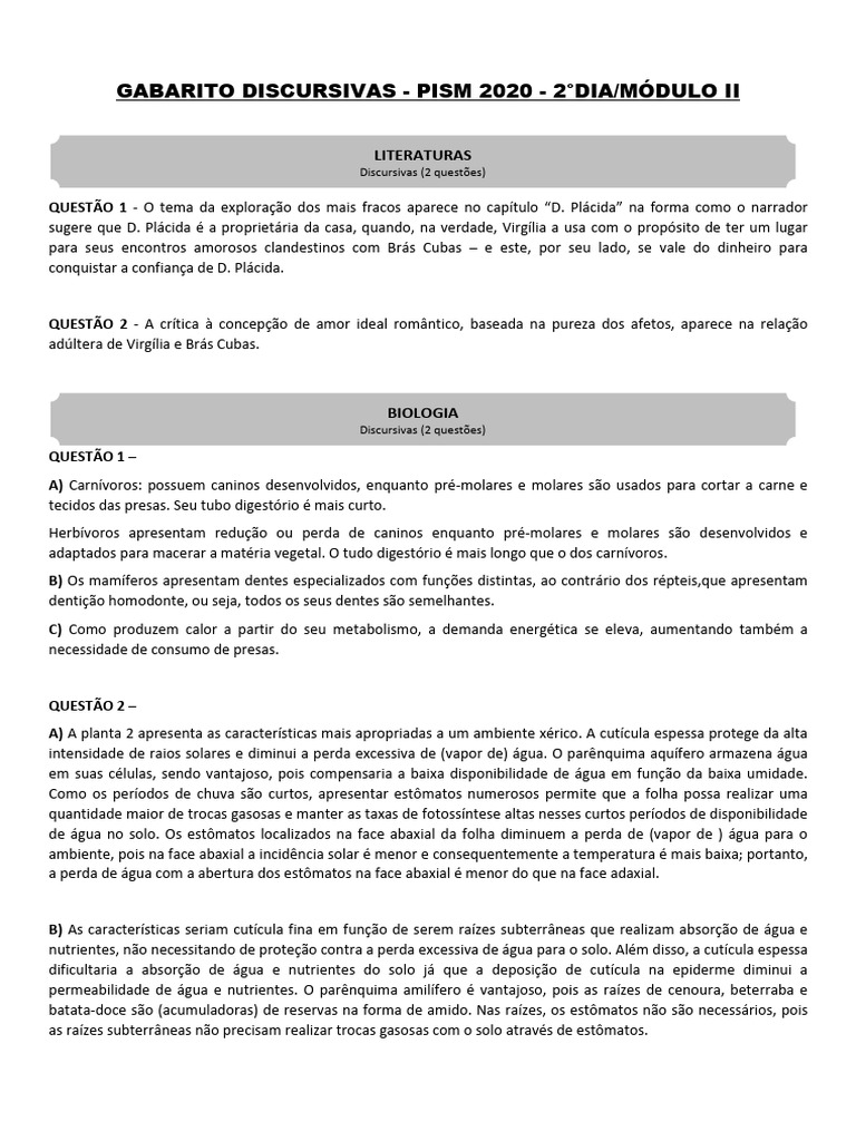 Pism 2020 Dia 2 P2 | PDF