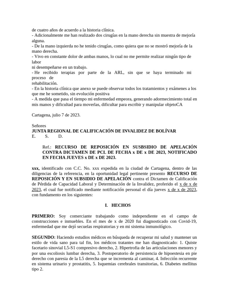 Modelo Apelacion Dictamen | PDF